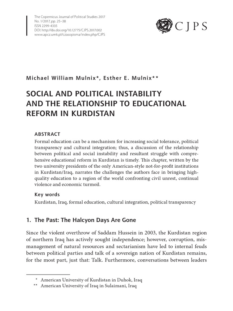 Social and Political Instability An | PDF
