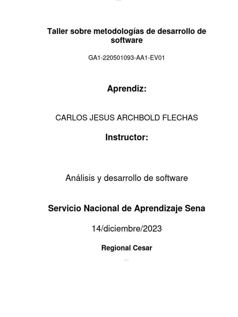 Taller Sobre Metodologias de Desarrollo de Software | PDF | Software ... Taller Sobre Metodologias de Desarrollo de Software | PDF | Software ...