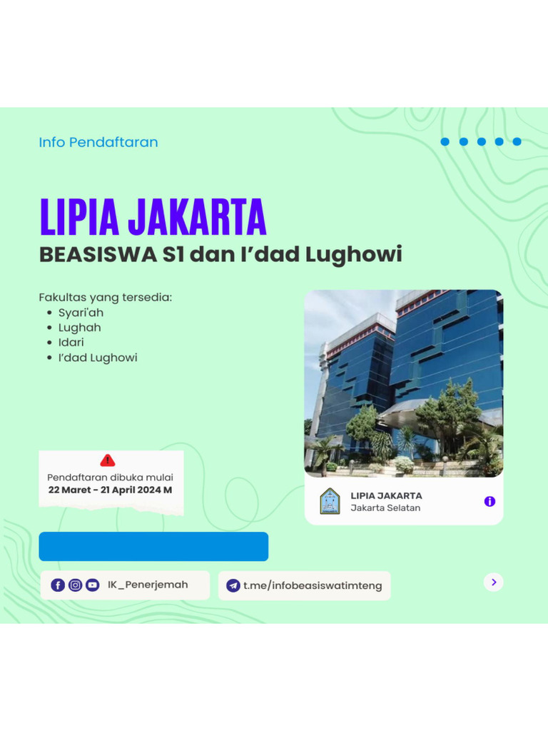 PDF Panduan Pendaftaran Lipia Jakarta PDF | PDF