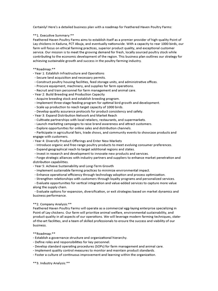 Road Map WF | PDF | Swot Analysis | Poultry