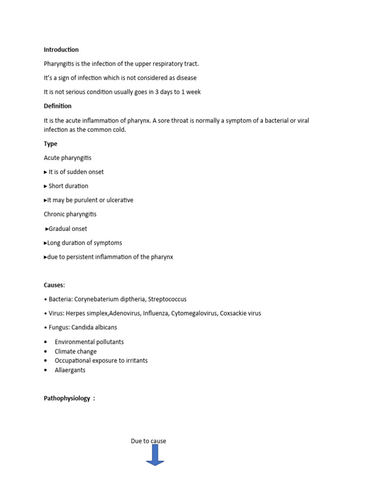 Understanding Pharyngitis: Causes & Treatment | PDF | Science & Mathematics