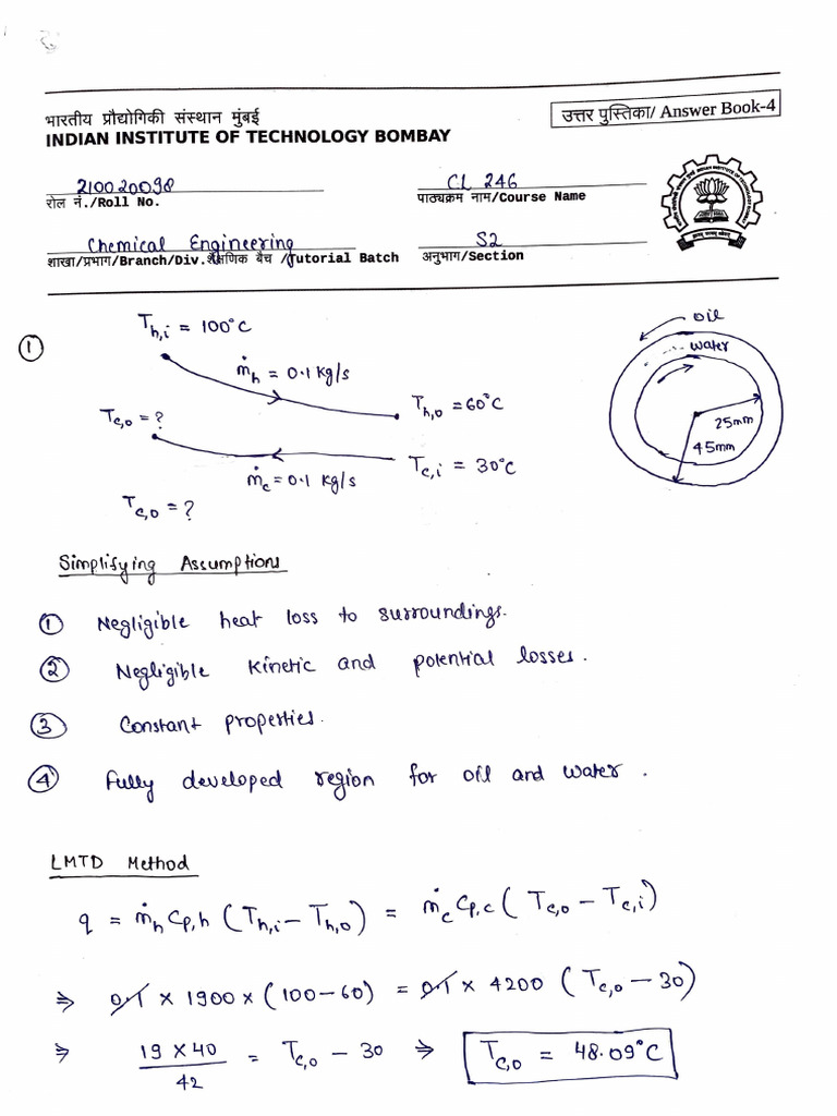 Heat Transfer Quiz 8 IITB Solutions | PDF