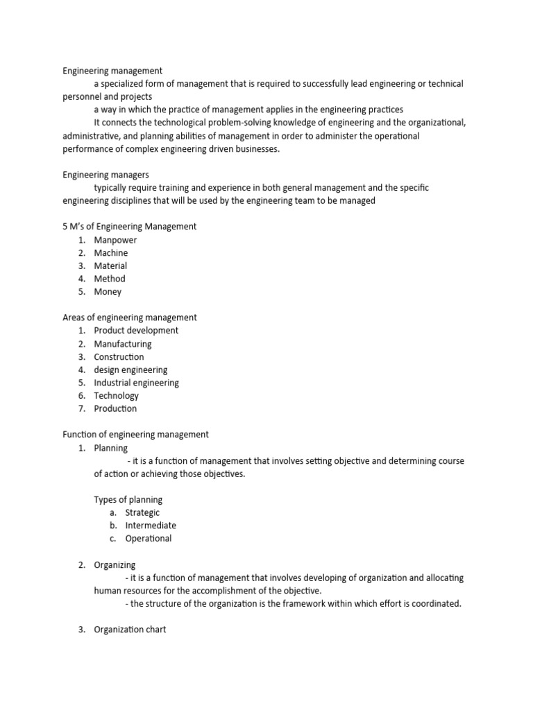 Engineering Management | PDF | Engineering | Goal