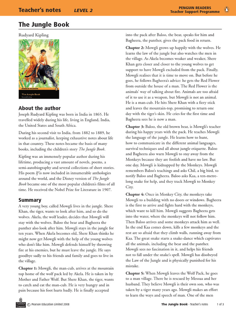 Teacher's Notes for The Jungle Book | PDF