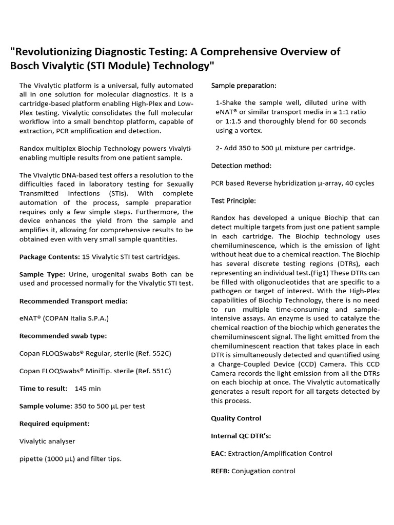 Bosch Vivalytic Sti Cartiladge and QC IFU Update 17-3 Last Update | PDF ...