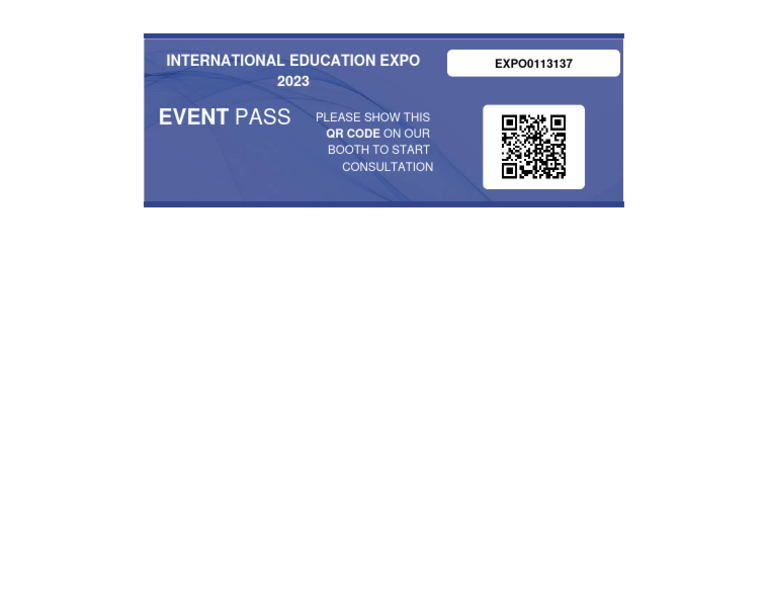 Event Pass EXPO0113137 | PDF