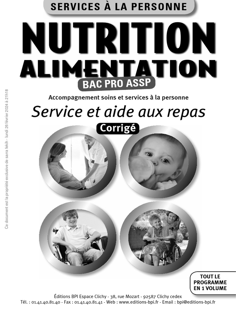 Nutrition et Alimentation Bac Pro ASSP | PDF | Fibre alimentaire ...