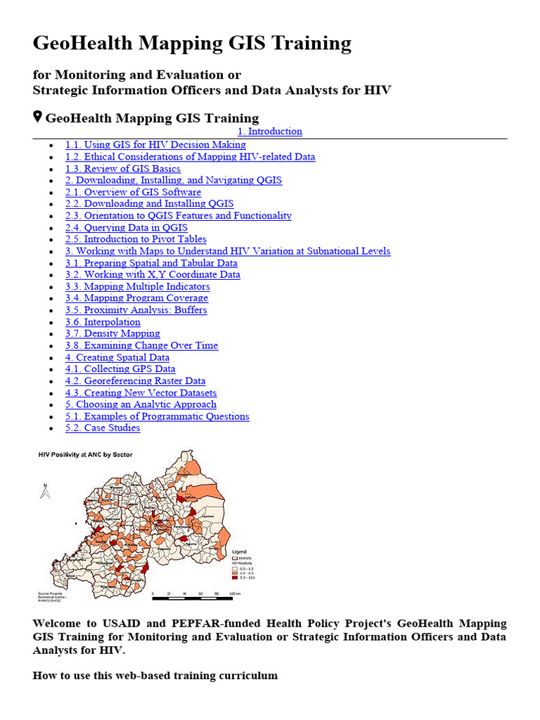 GeoHealth Mapping GIS Training | PDF | Geographic Information System | Geographic Data And ...