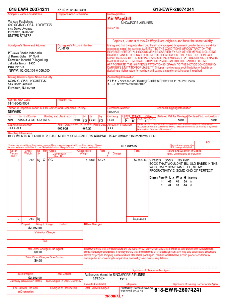 Awb Us | Download Free PDF | Common Carrier | Cargo