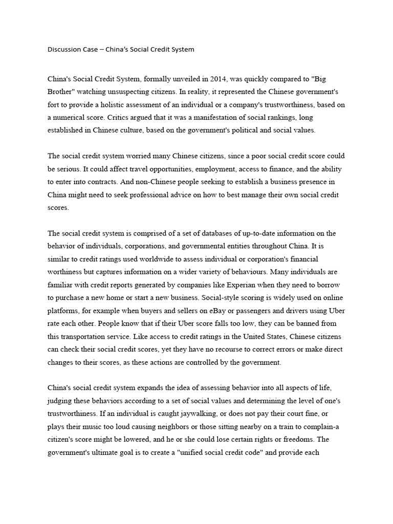 China's Social Credit System Analysis | PDF | Economies