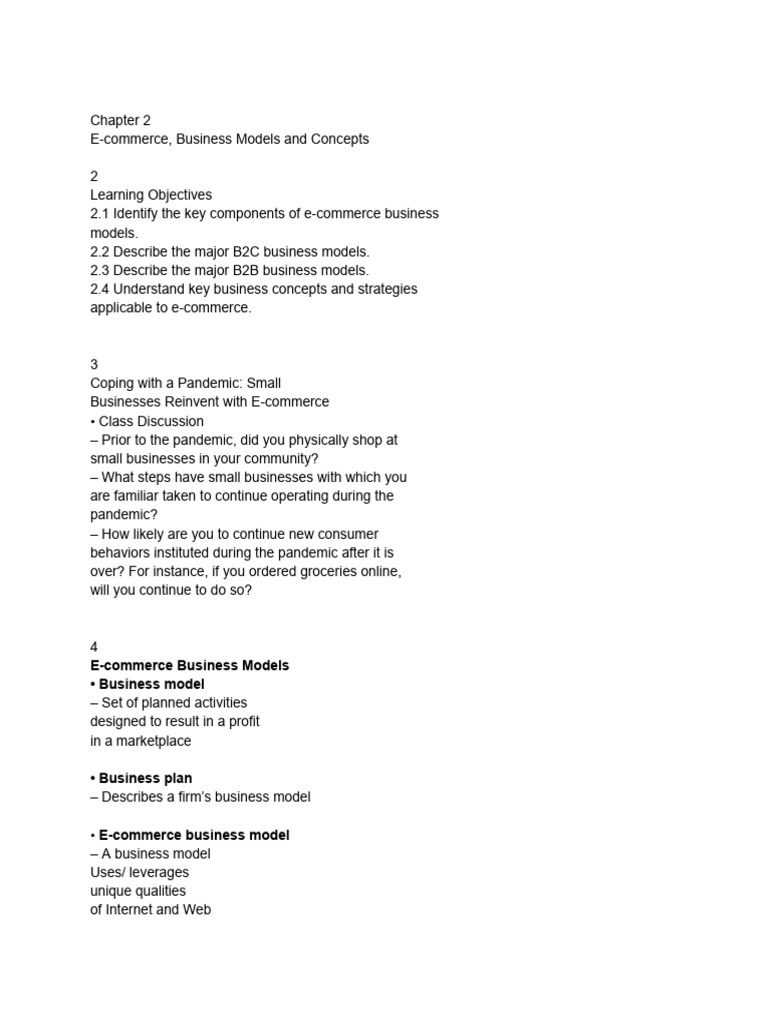 E-commerce Business Models Explained | PDF