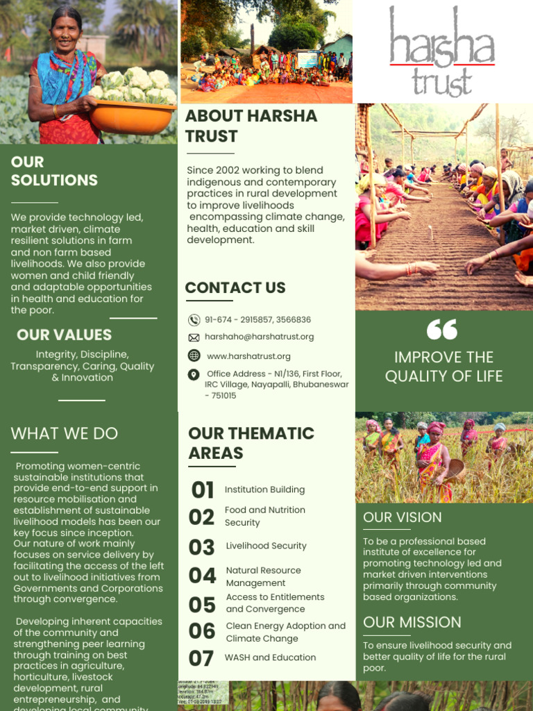 Harsha Trust Profile 2023 | PDF | Agriculture | Sustainability