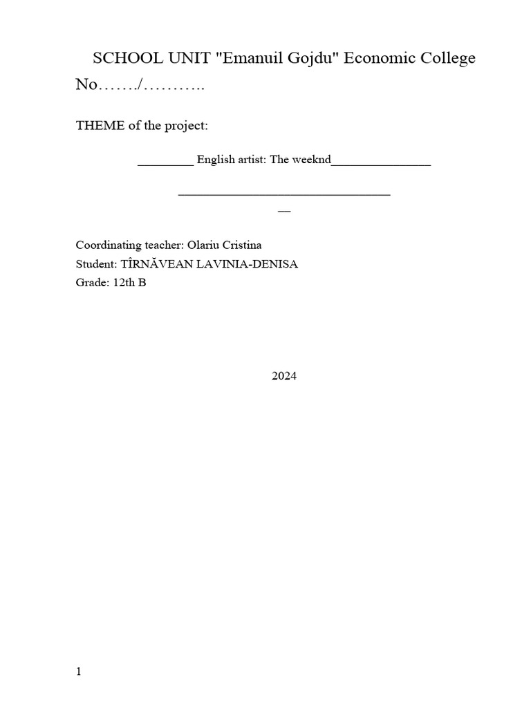 Atestat Engleza-The Weeknd | PDF