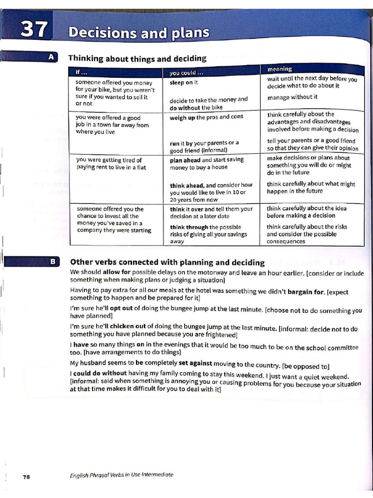 Extra Homework - Decisions and Plans | PDF