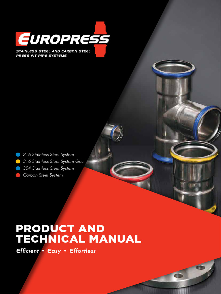 Europress Technical Manual | PDF | Pipe (Fluid Conveyance) | Stainless Steel