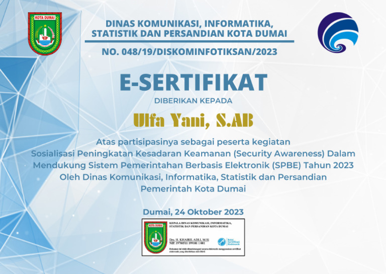 Ulfa Yani, S.AB - Sign | PDF