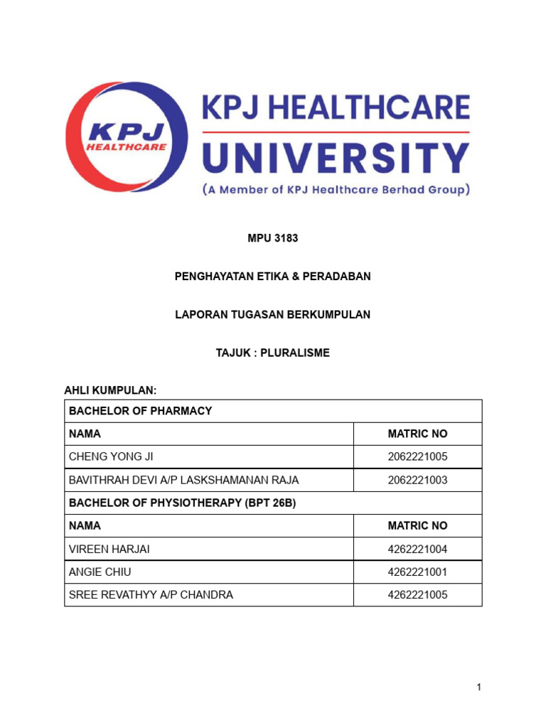 Mpu 3183 (Pluralisme) (Group) | PDF