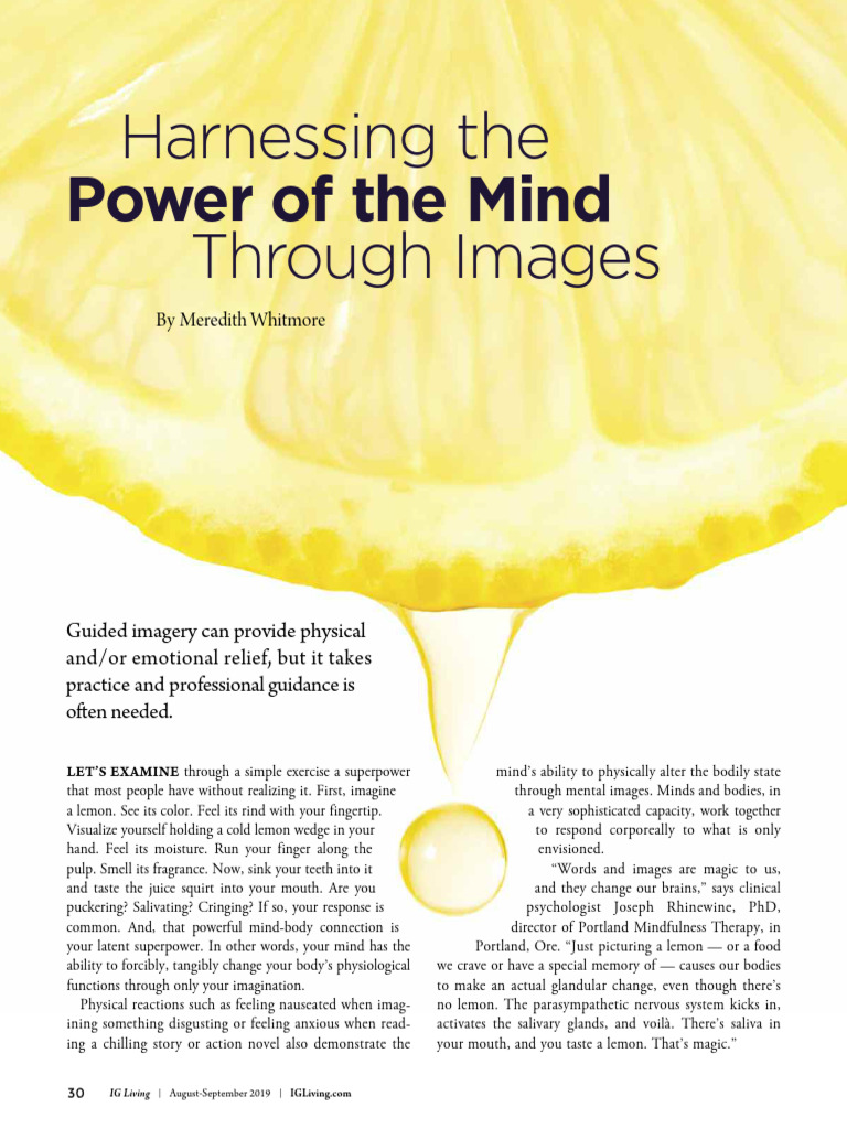 IGL 2019 08 AR Harnessing The Power of The Mind Through Images | PDF | Mental Image | Mind