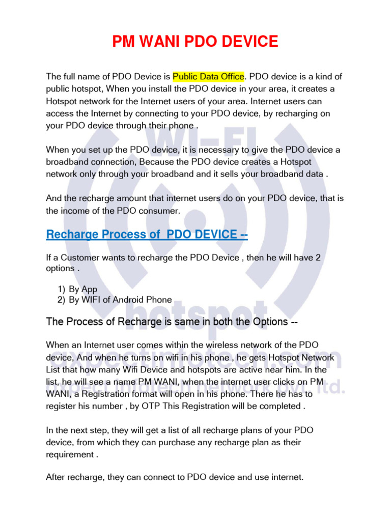 PDO Device | PDF | Internet Access | Wi Fi