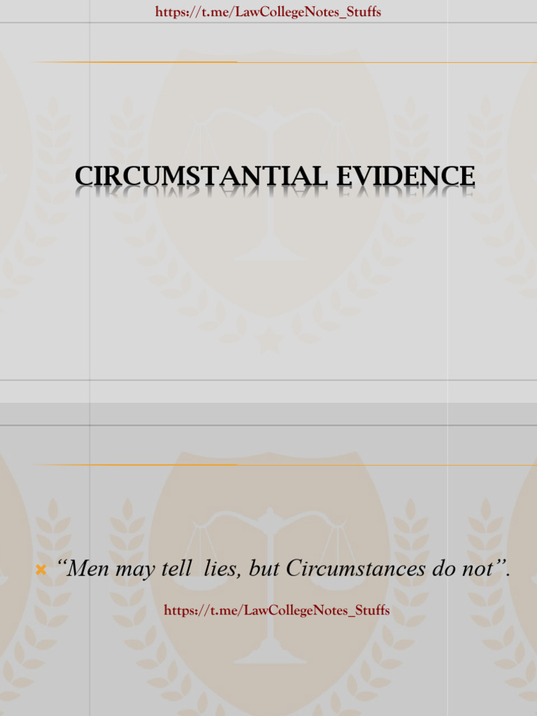 Circumstantial Evidence | PDF | Circumstantial Evidence | Burden Of ...