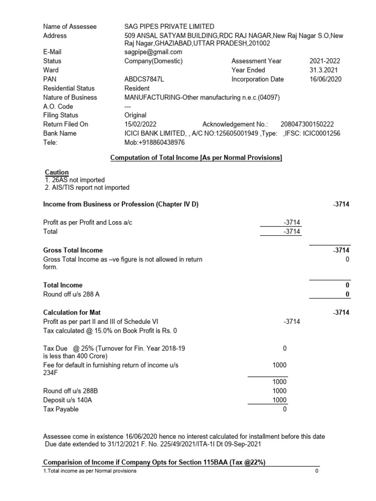 Sag Pipes Comp 2020 2021 | PDF | Tax Deduction | Taxes