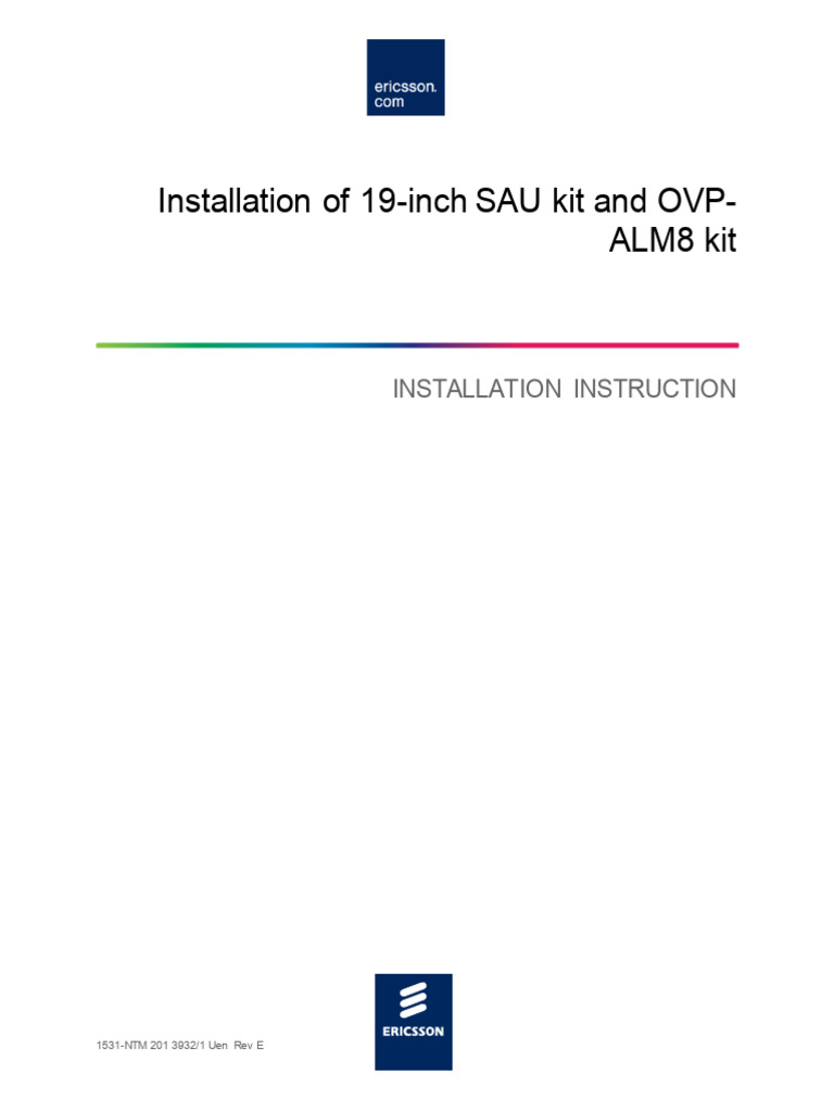 Istalling of 19-Inch SAU Kit and OVP-ALM8 Kit | PDF | Civil Law (Common ...