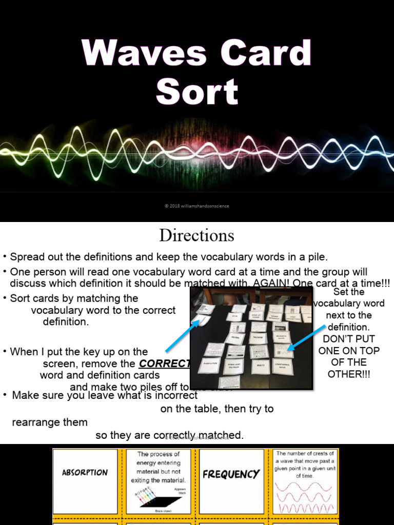 Waves Card Sort Directions | PDF