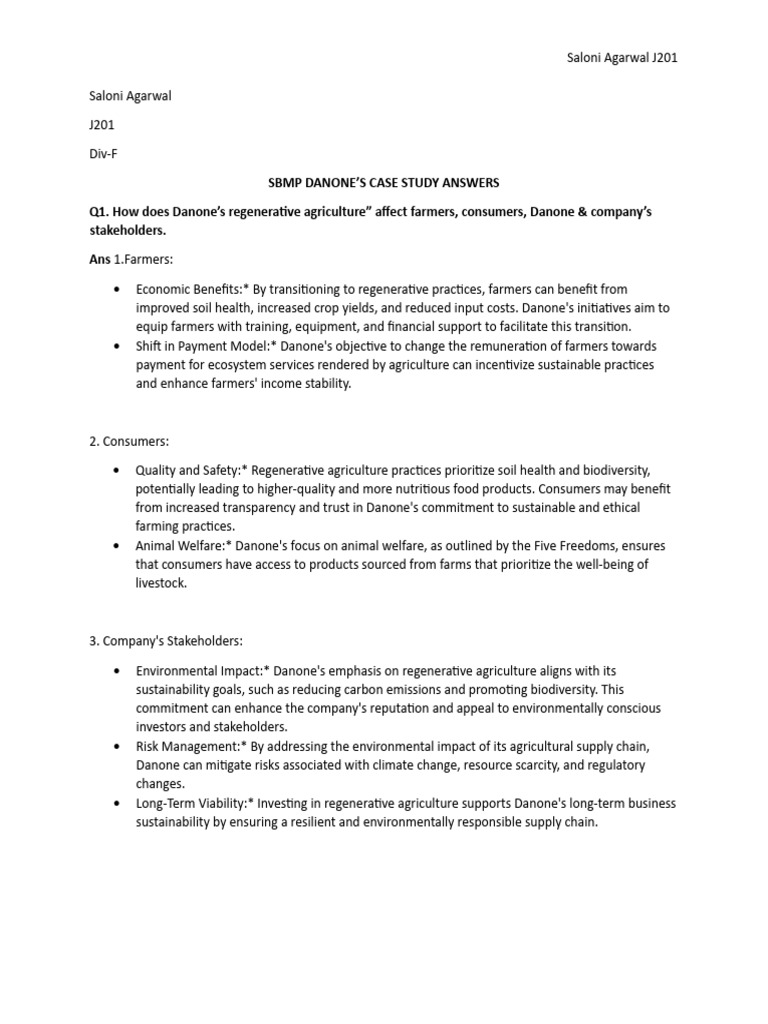 Danone's Regenerative Agriculture Impact | PDF | Agriculture | Sustainability