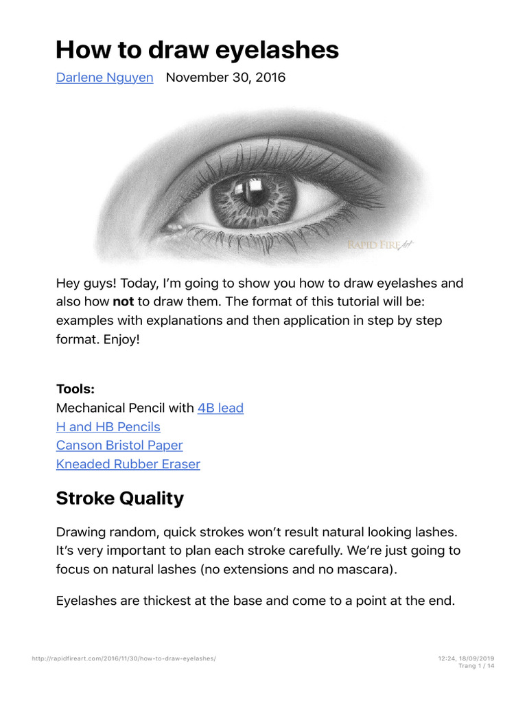 How To Draw Eyelashes in 8 Steps - RapidFireArt | PDF