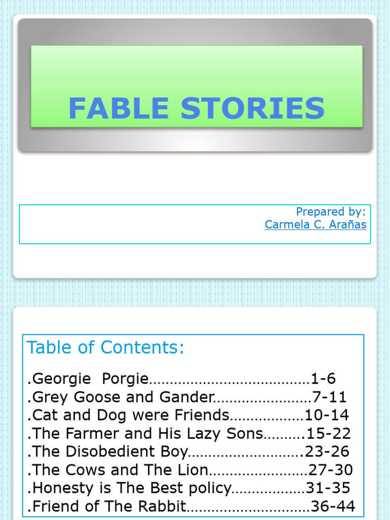 S12 FABLE STORIES.-carmela-pptx Edited | PDF