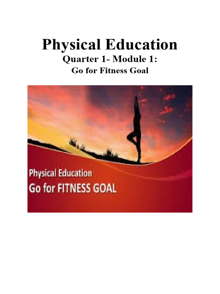 Pe8 q1 Mod1 Go For Fitness Goal FINAL07282020 | PDF | Physical Fitness | Goal