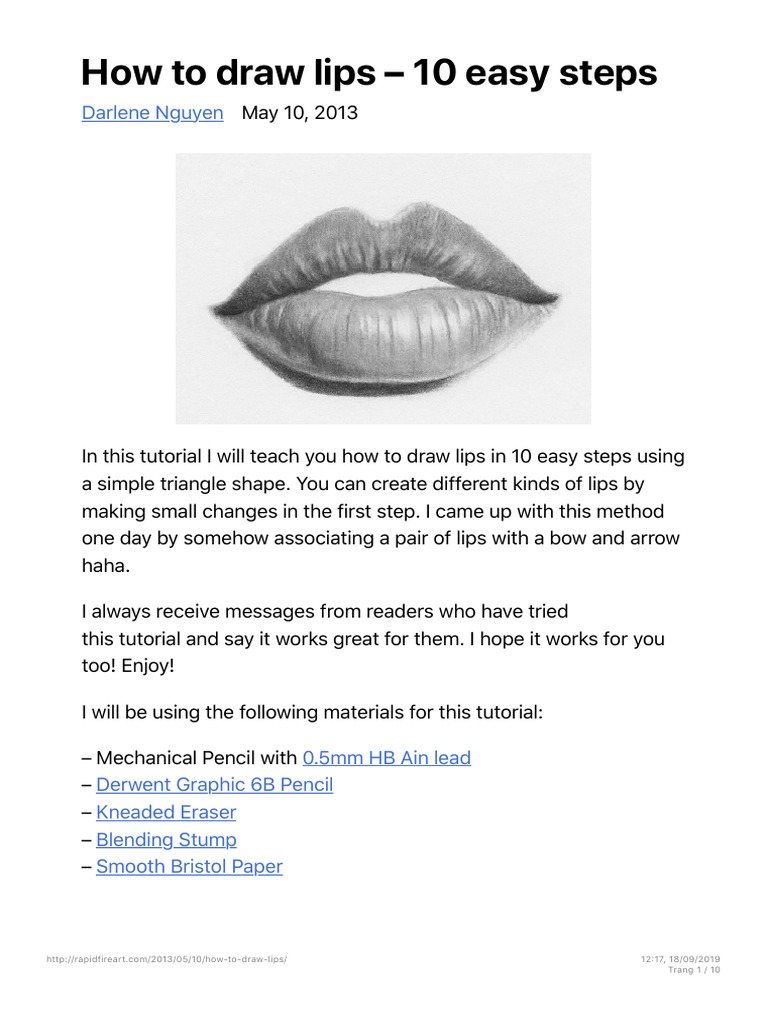 Step-by-Step Lip Drawing Tutorial | PDF | Business | Social Science