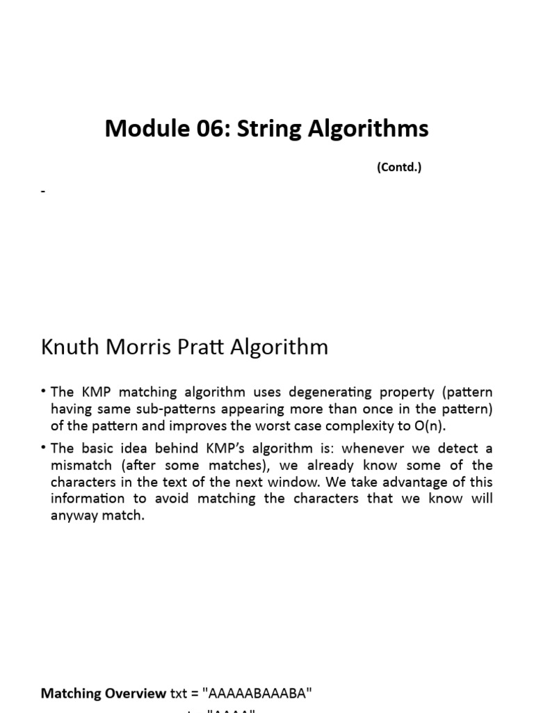 Module 06. String Algorithms Lecture 3-6 | PDF | Computer Programming ... Module 06. String Algorithms Lecture 3-6 | PDF | Computer Programming ...