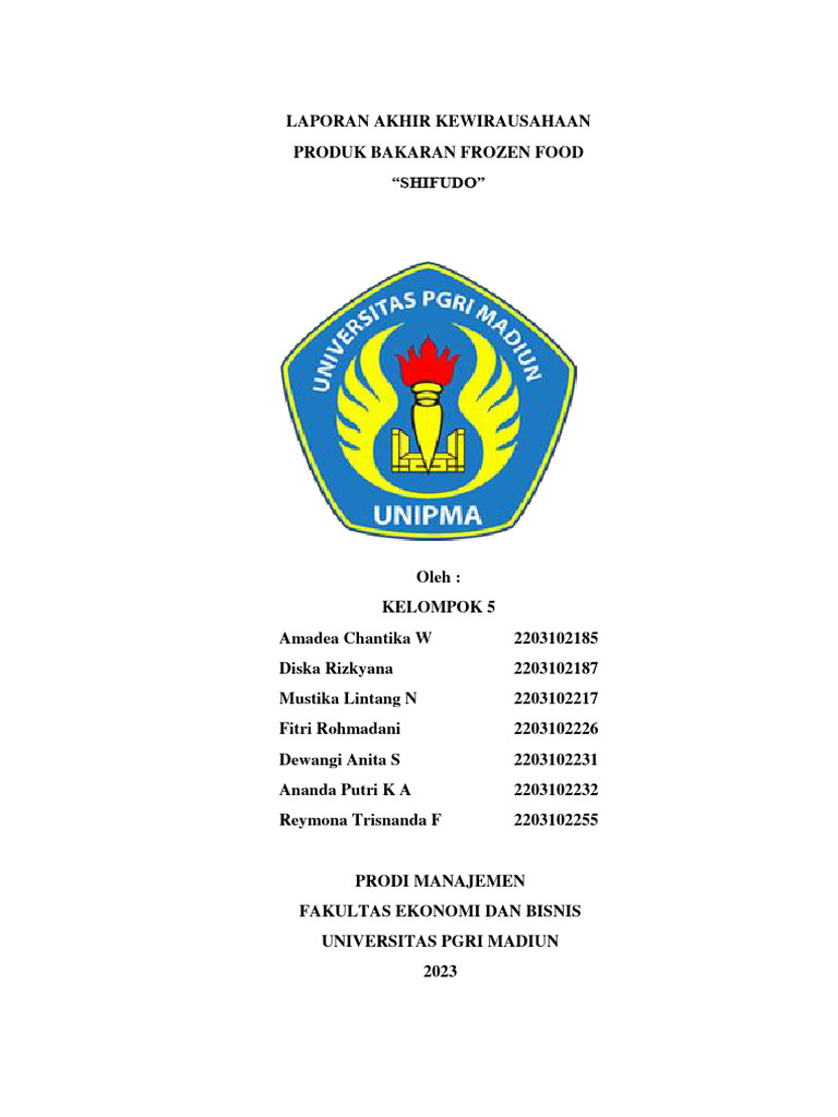 Kelompok 5 - Laporan Akhir Kewirausahaan | PDF