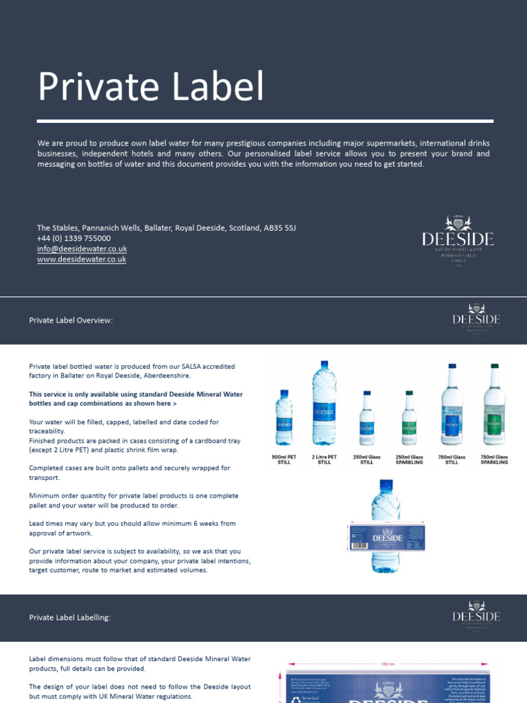 Deeside Mineral Water Private Label 24 | PDF | Private Label