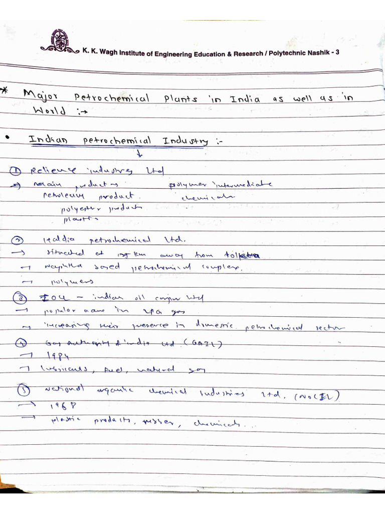 Petrochemical Engineering Notes | PDF