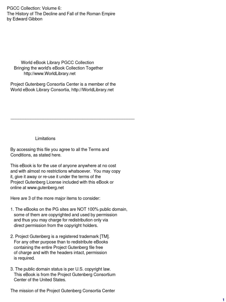 The Rise and Fall of The Roman Empire | PDF | Project Gutenberg | Crusades