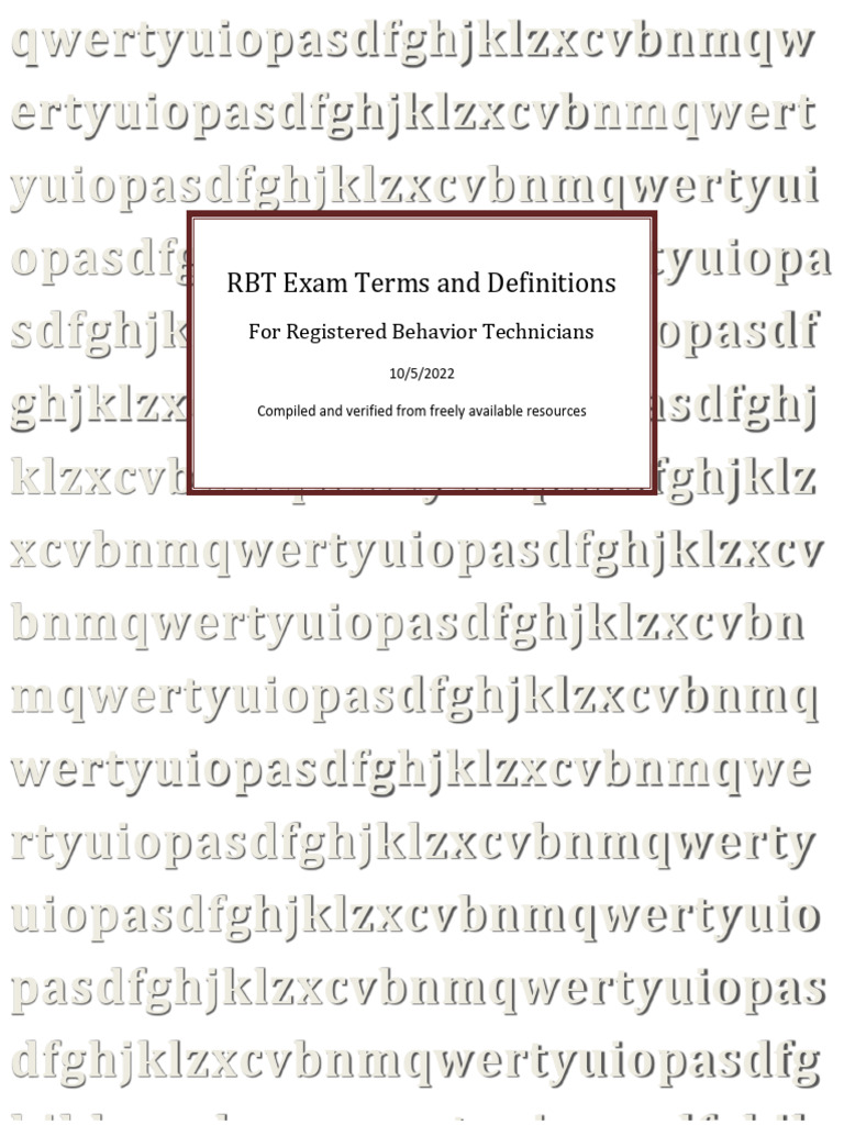 RBT Exam Terms | PDF | Reinforcement | Learning