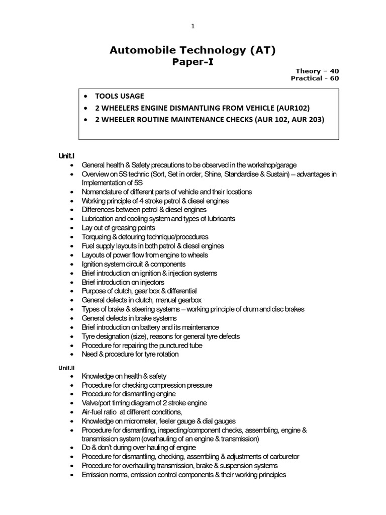 Automobile Technology | PDF | Brake | Manual Transmission
