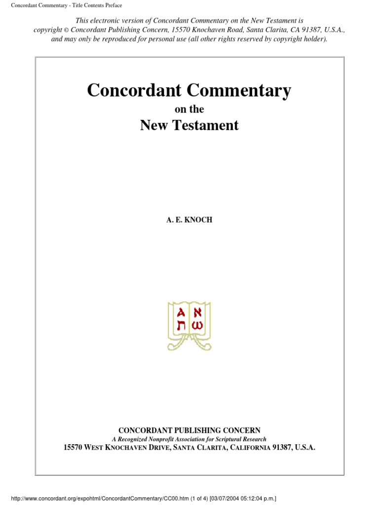 Concordant Commentary of The NT | PDF | Paul The Apostle | Saint Timothy
