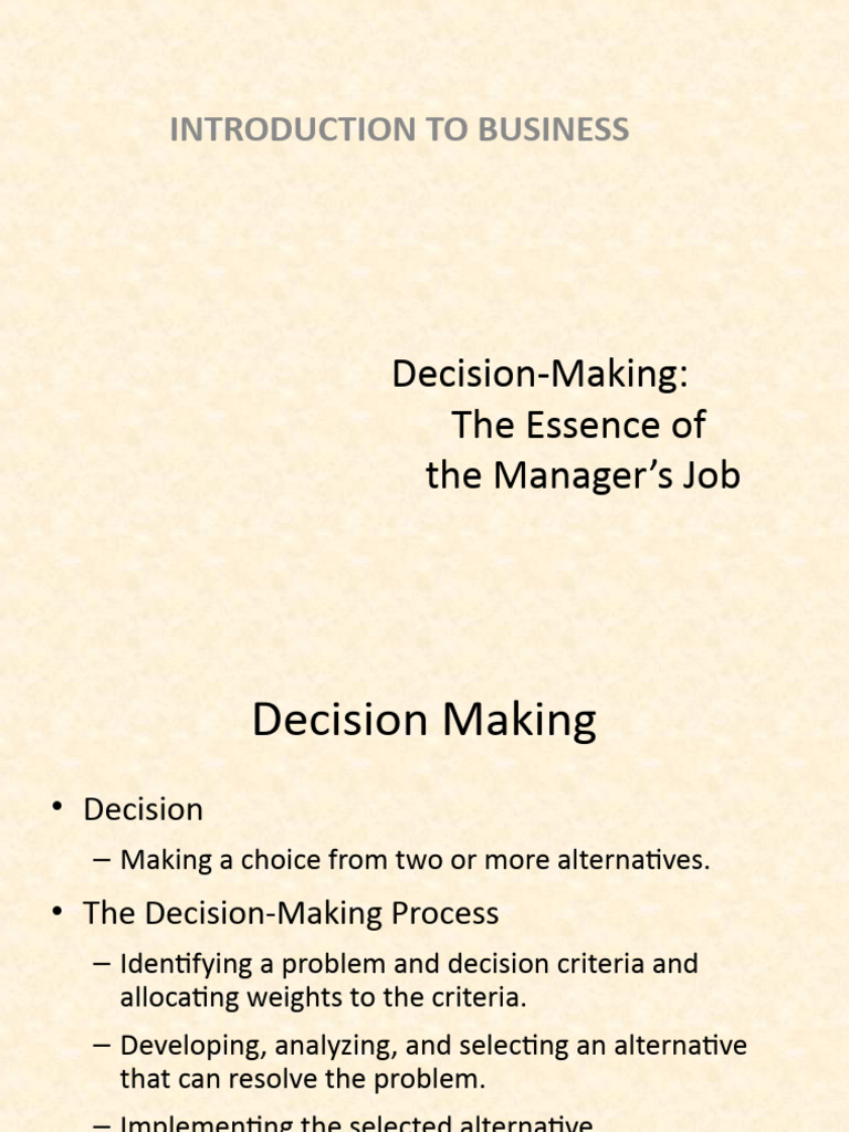 Decision making Chapter | PDF | Decision Making | Evaluation
