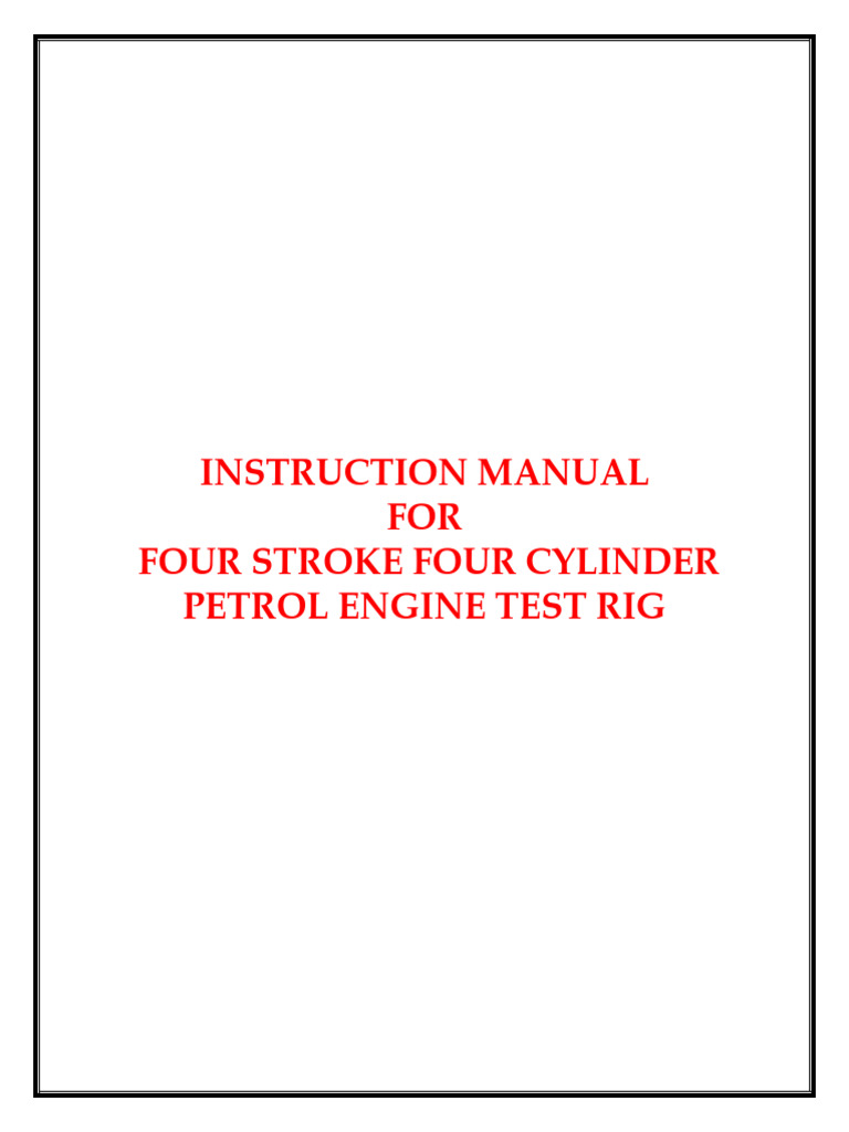 Four Stroke Petrol Engine Test Rig Manual | PDF
