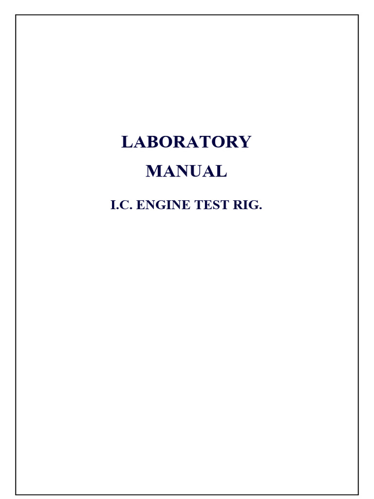 IC Engine Test Rig LAB MANUAL | PDF | Diesel Engine | Engines