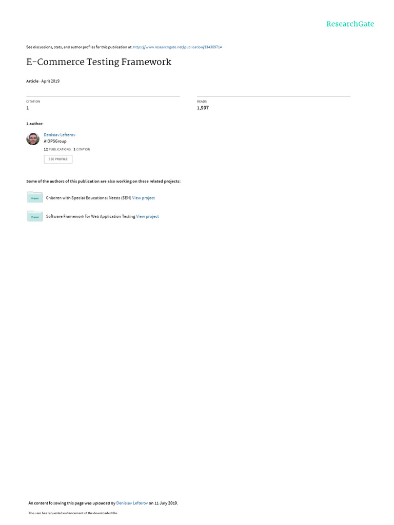 E Commerce Testing Framework Overview Pdf Software Testing World