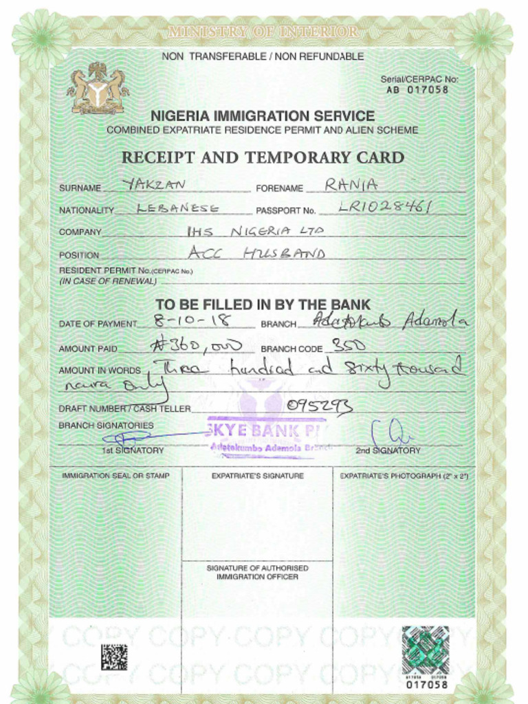 CERPAC Form For Maher Hammidi and Wife | PDF