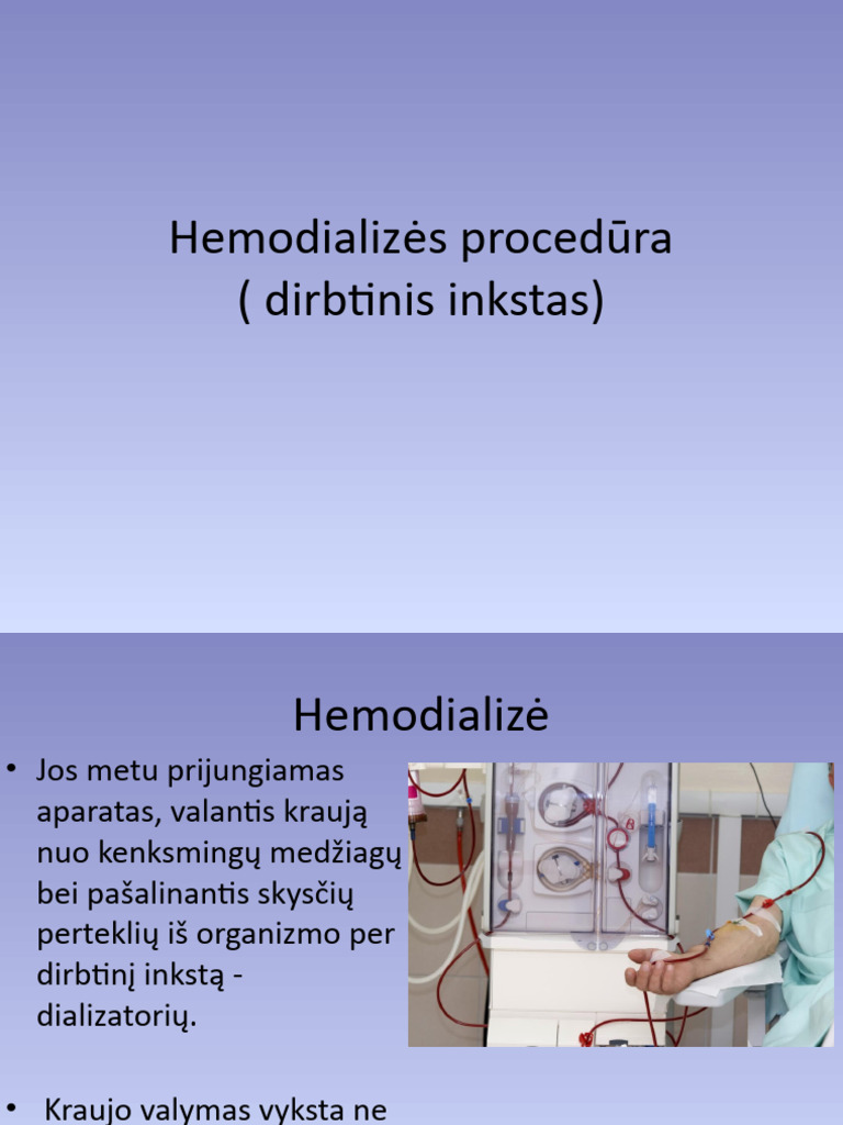 Hemodializės Procedūra Įkėlimui | PDF