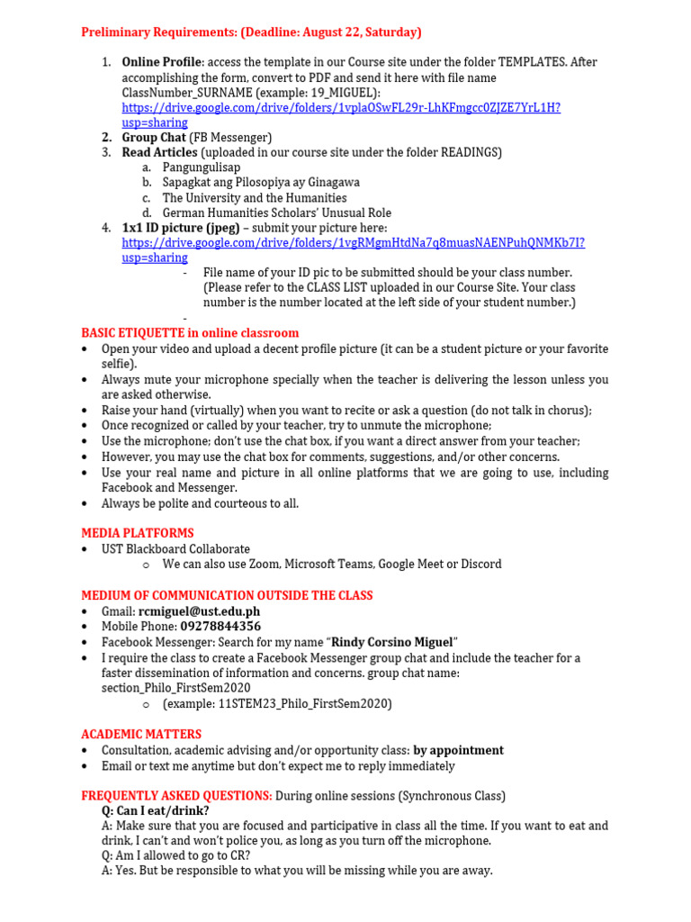 Online Class Requirements Guide | PDF | Computing | Internet