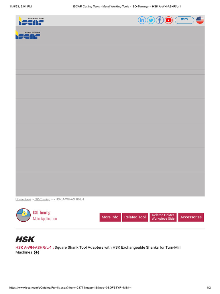 Iscar - HSK A-Wh-Ashr - L-1 | PDF