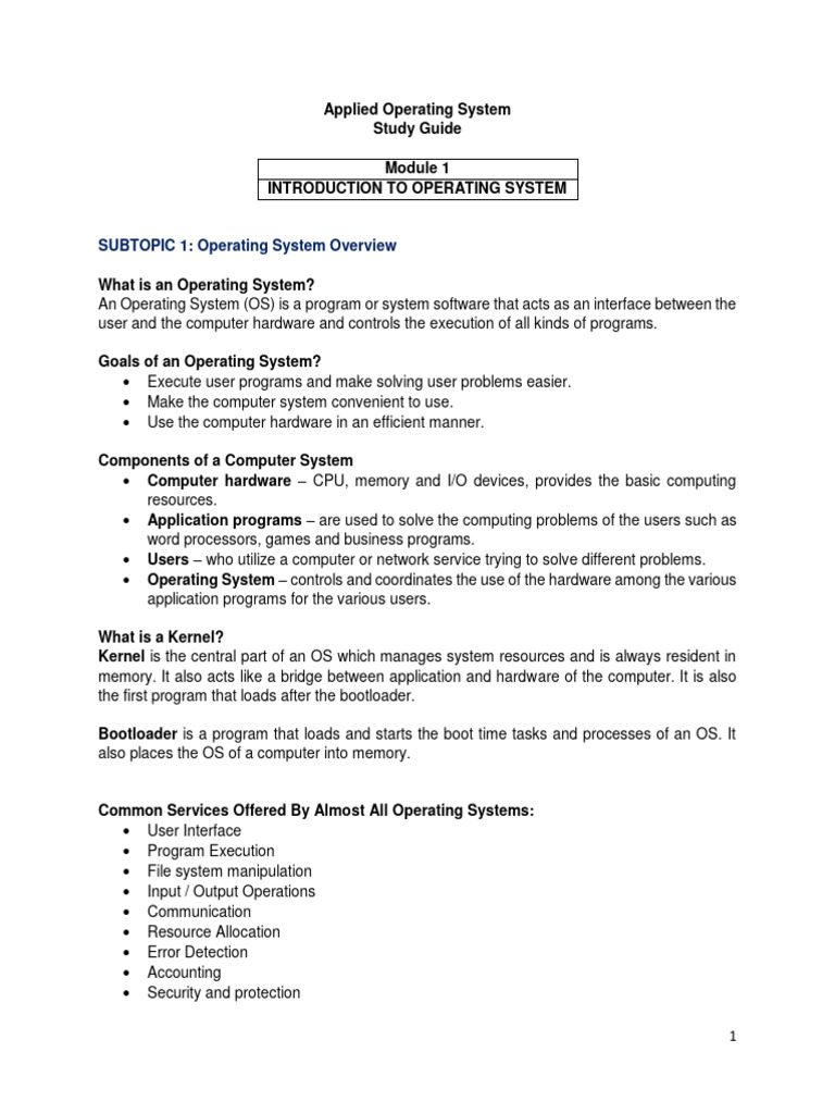OS GUIDES 1-2 | PDF | Operating System | Process (Computing)