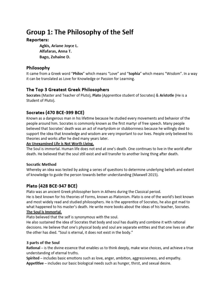 Group 1 - UTS | PDF | Soul | Philosophy Of Self